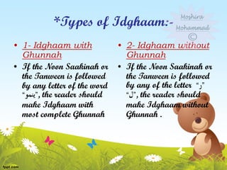 Noon sakinah and Tanween rules | PDF