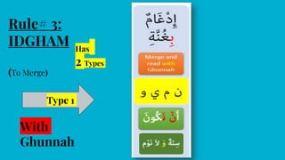 Tajweed Rules - Noon Sakin and Tanween | PPTX