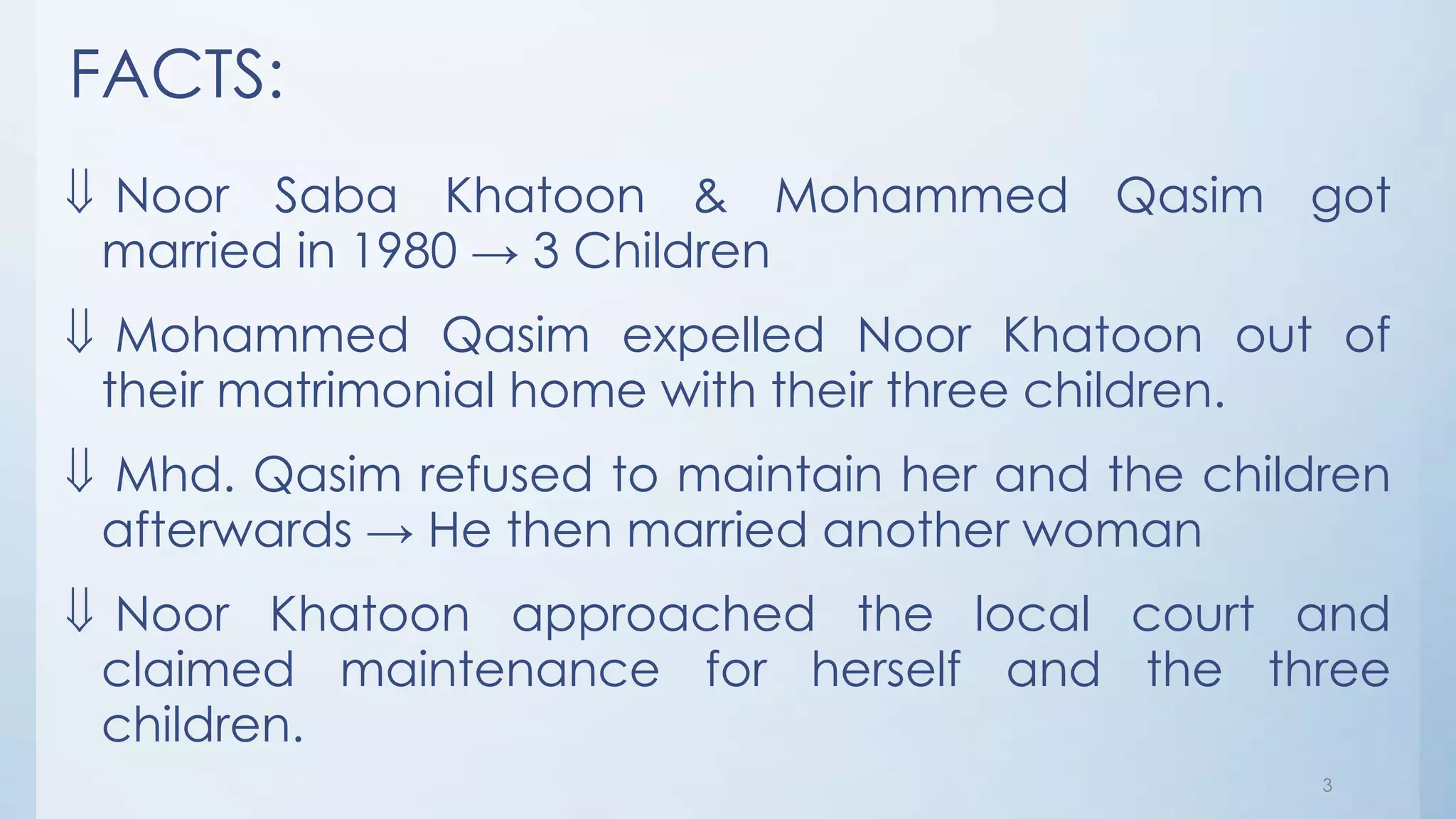 Noor Saba Khatoon vs Mohammed Qasim | AIR 1997 SC 3280 | PPTX