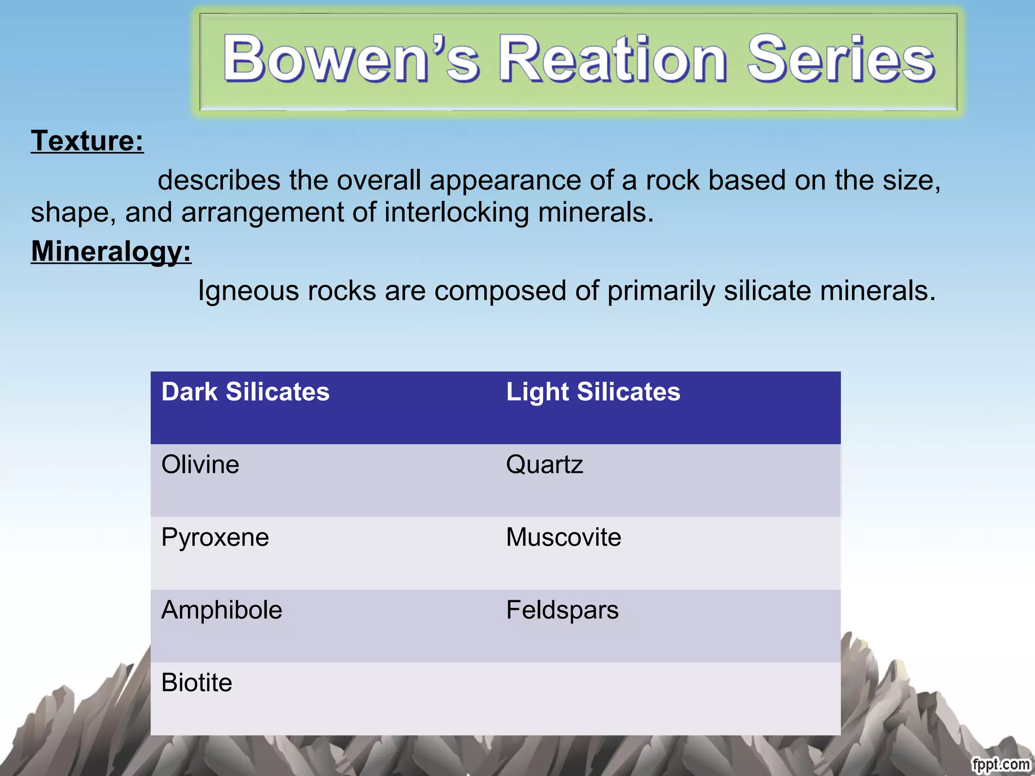 Bowen’s Reaction Series | PPT
