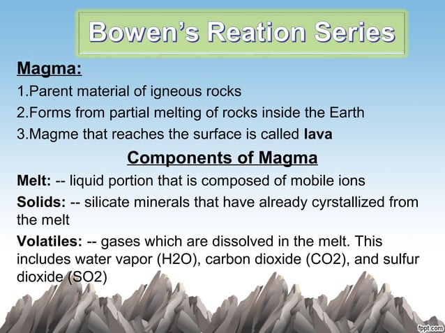 Bowen’s Reaction Series | PPT | Chemistry | Science