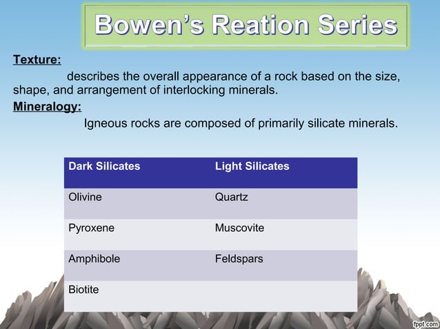 Bowen’s Reaction Series | PPT | Chemistry | Science