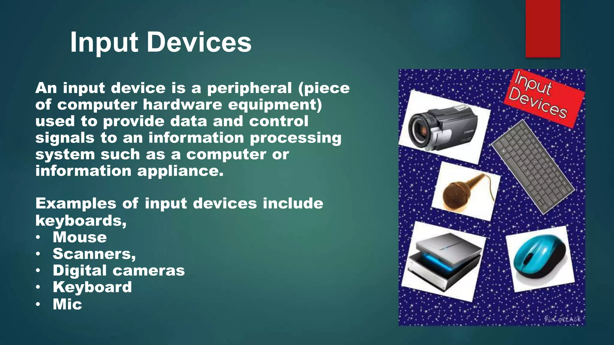 input and out put devices of computer | PPT