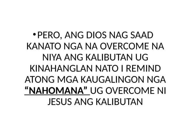 NOP-JESUS OVERCAME THE WORLD.pptx jfjuyvjhvjm | PPTX