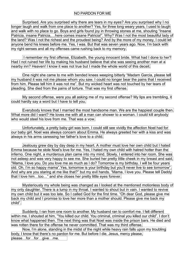 NO PARDON FOR ME.docx | Christianity | Religion & Spirituality