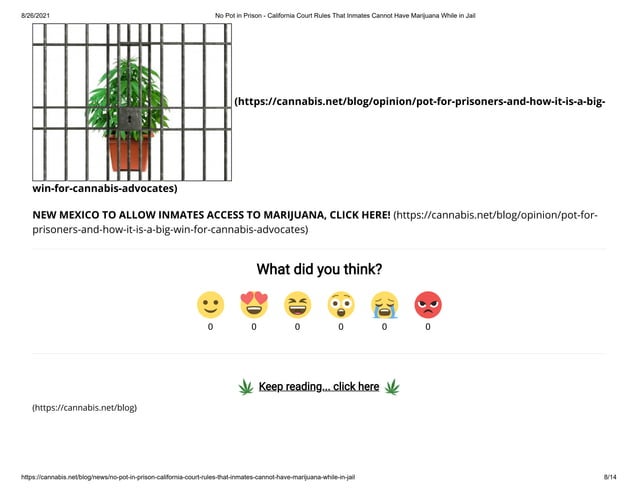 California Says No to Weed for Prisoners and Inmates in Jail | PPT