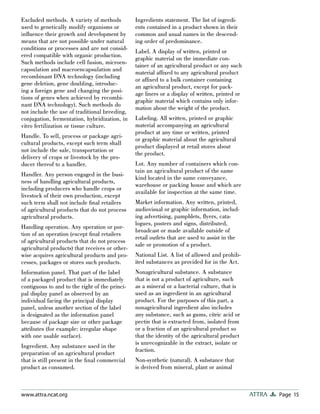 Organic Standards for Handling (Processing): Highlights of the USDA's ...