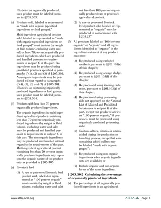 Organic Standards for Handling (Processing): Highlights of the USDA's ...