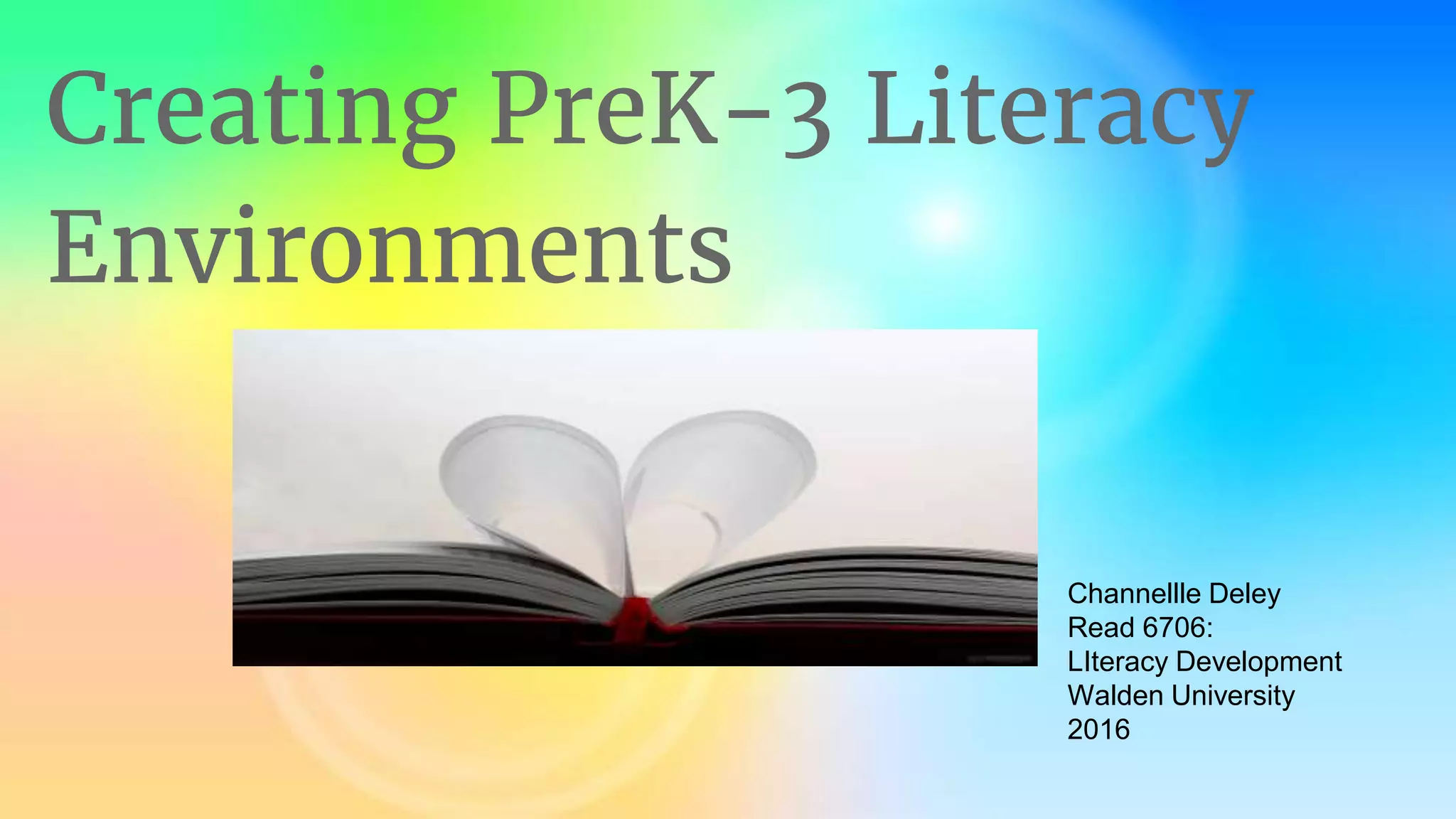 Creating Pre K-3 Literacy Environments | PPTX
