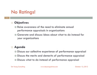 The case against performance ratings and what to do instead. | PDF