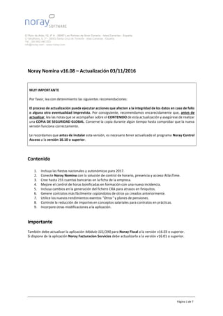 Noray Nomina - Actualización 16.08
