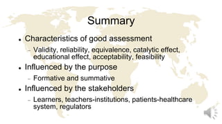 Criteria for Good Assessment - John Norcini, Ph.D. | PPTX