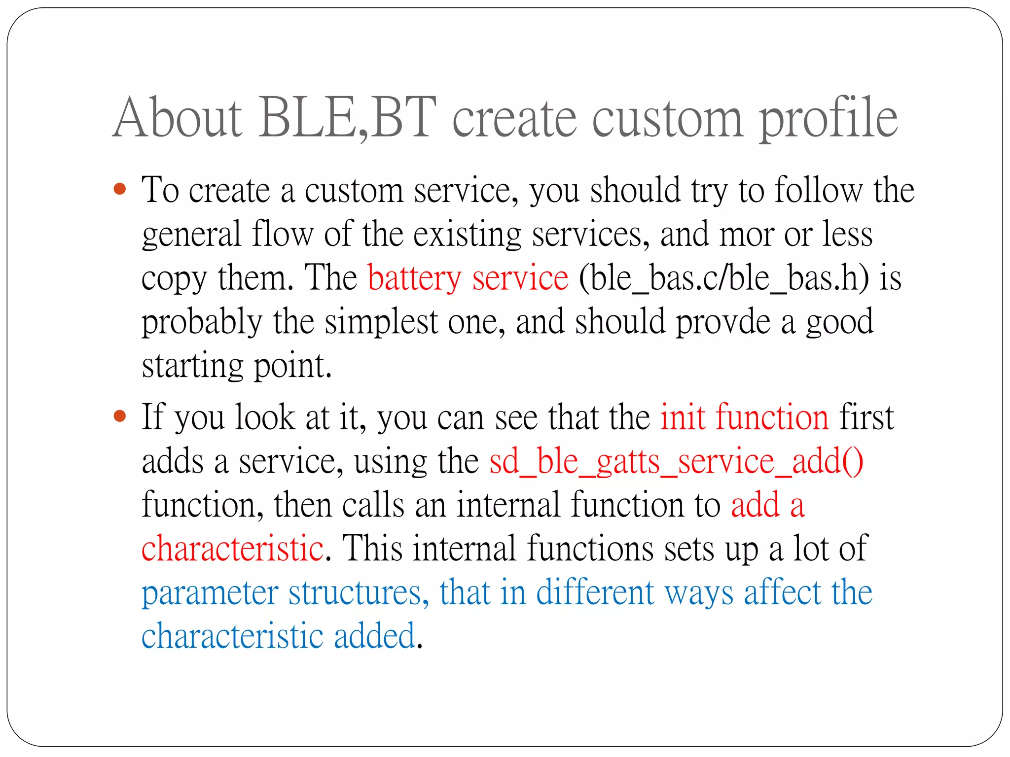 About BLE server profile | PDF