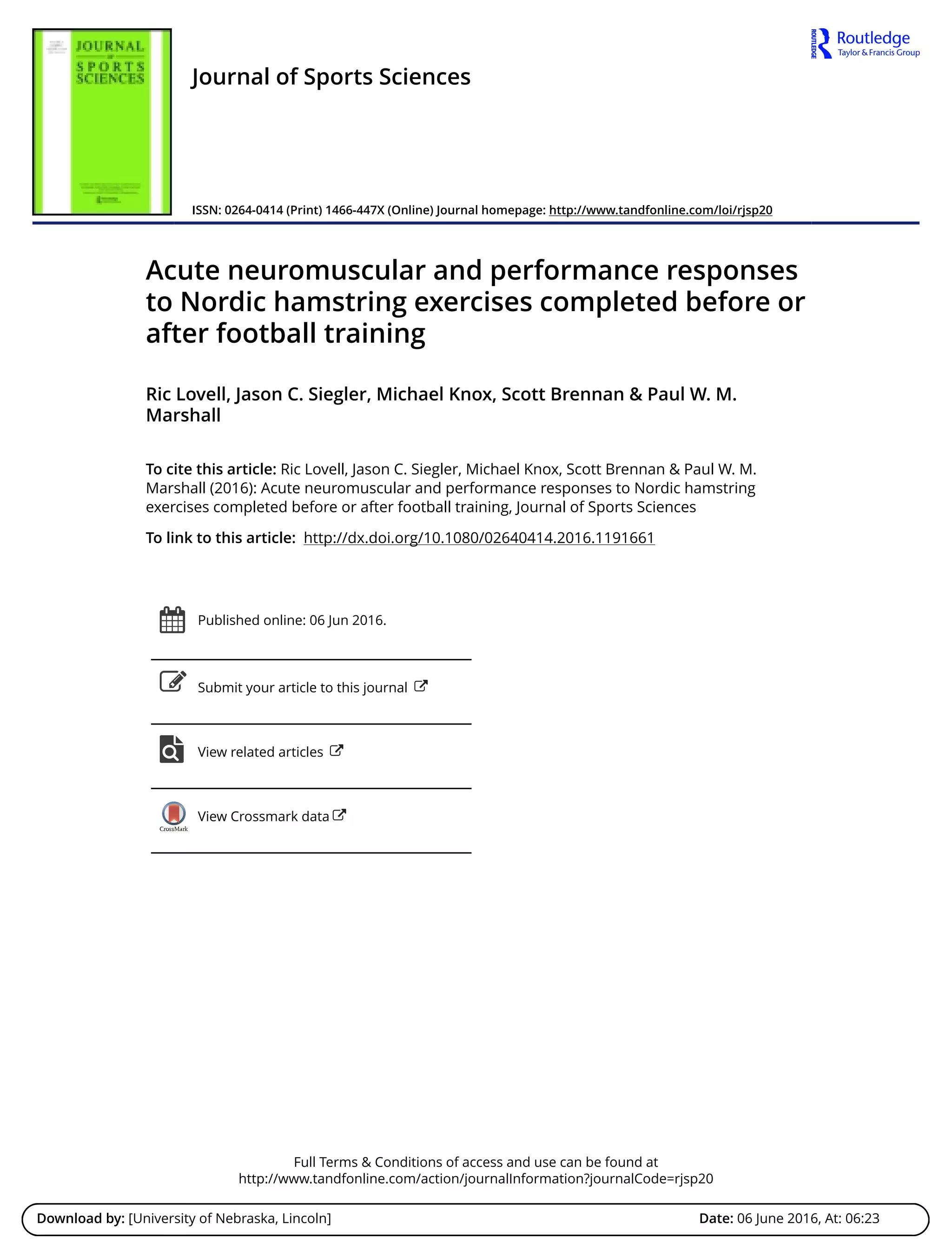 Nordic hamstring exercises | PDF