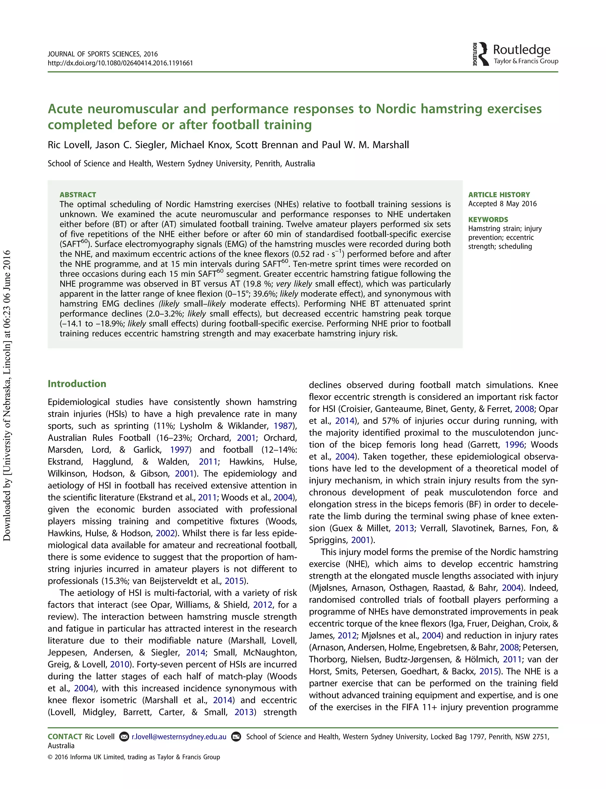Nordic hamstring exercises | PDF