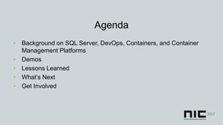Nordic infrastructure Conference 2017 - SQL Server in DevOps | PPTX
