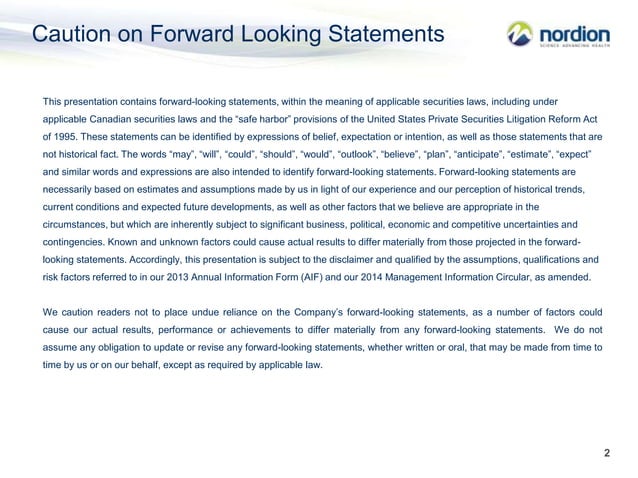 Nordion corporate presentation | PPTX