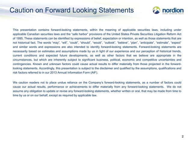 Nordion corporate presentation_2014_q1 | PPT