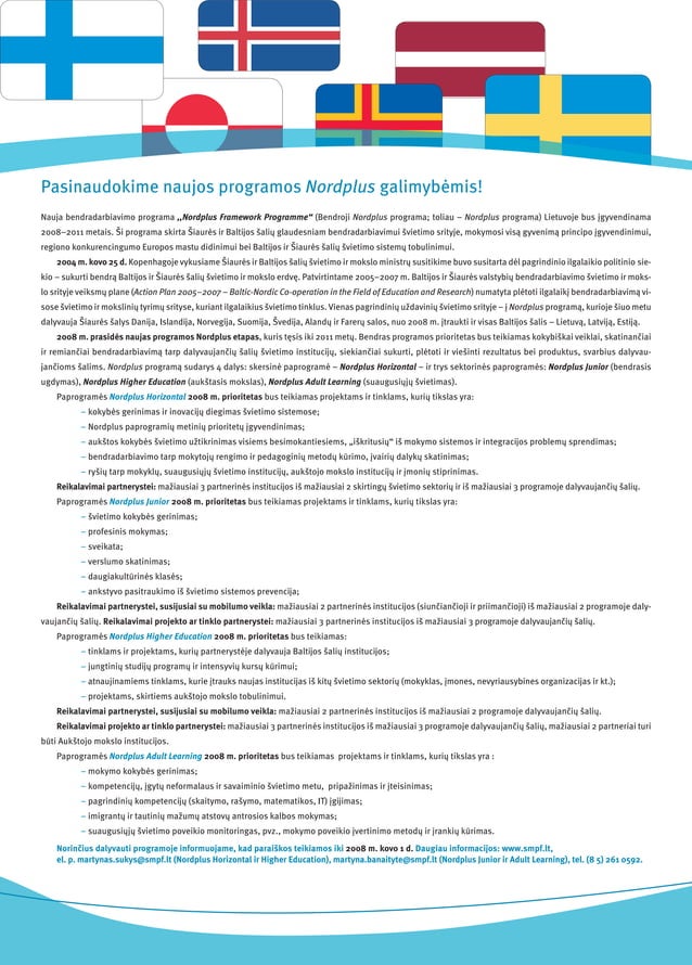 Nordplus informacinis lapas | PDF