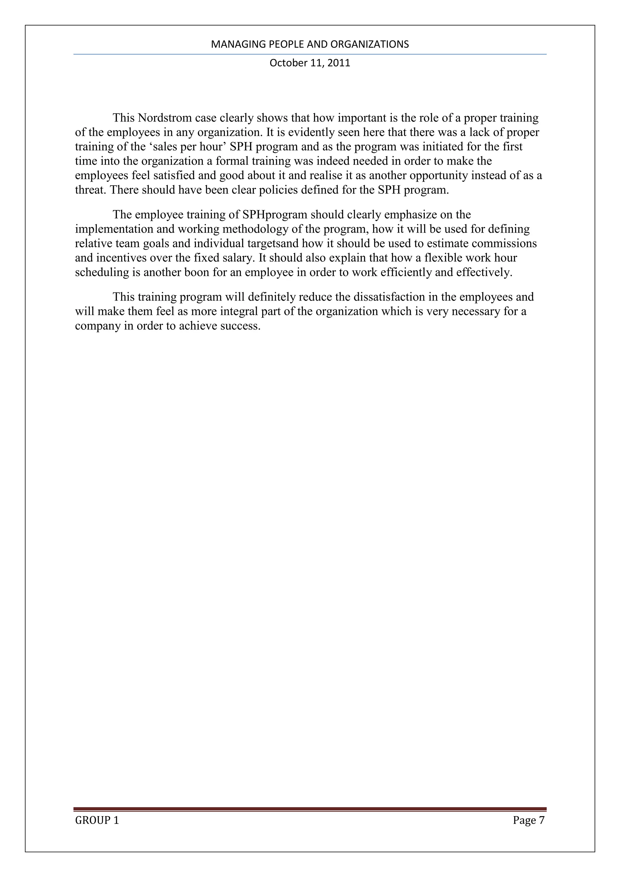 Nordstrom case study analysis | DOCX