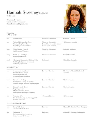 Hannah Sweeney Presenter 2015 | PDF