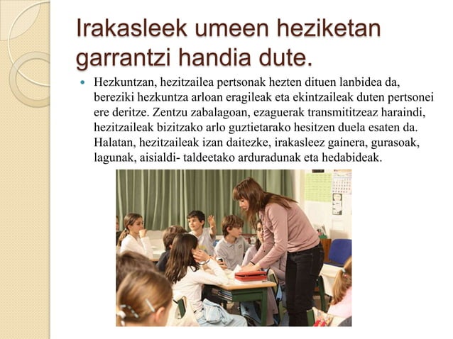 Norena da umeen heziketaren ardura | PPTX