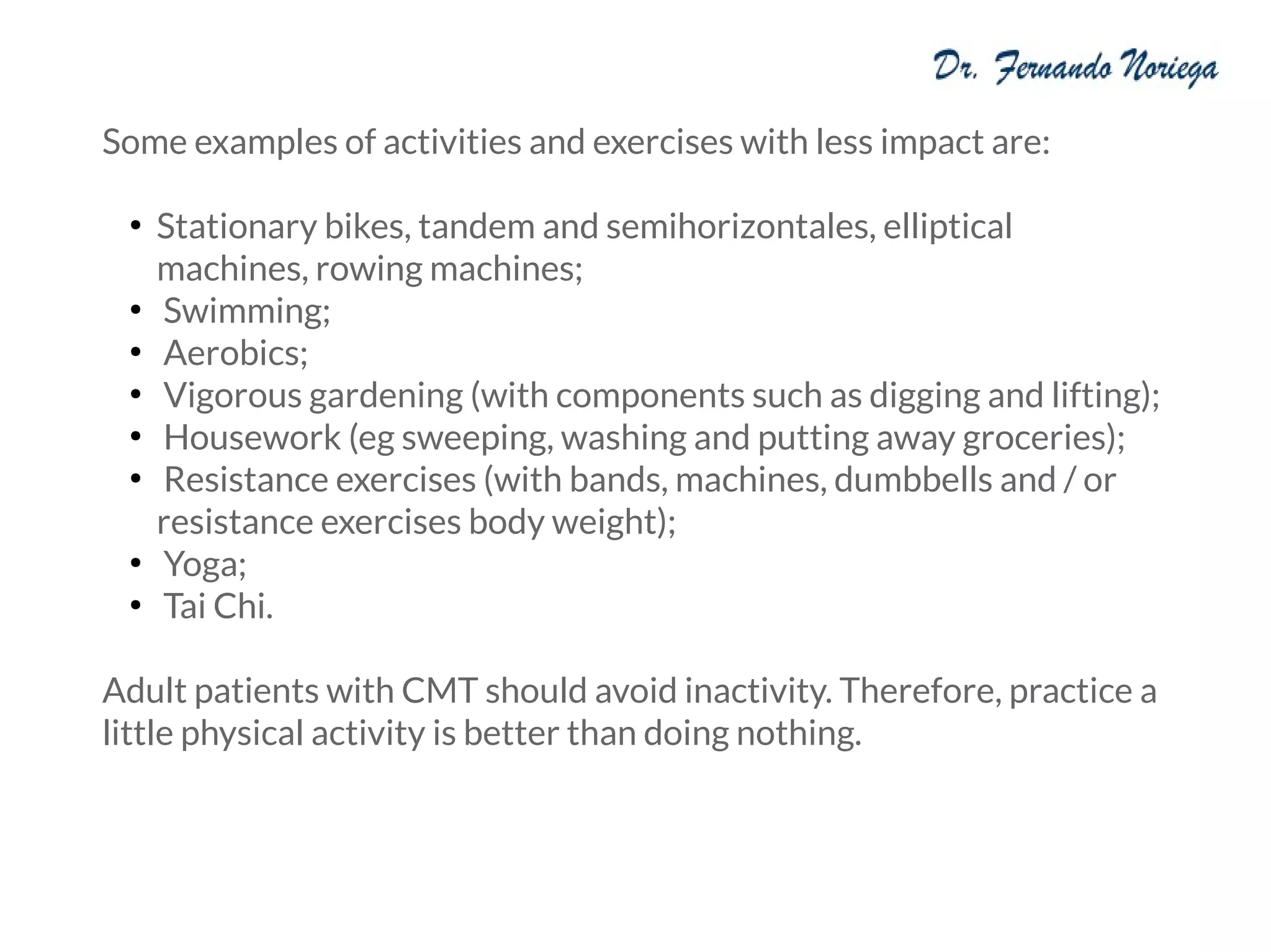 Charcot Marie Tooth: Recovery exercises | PDF