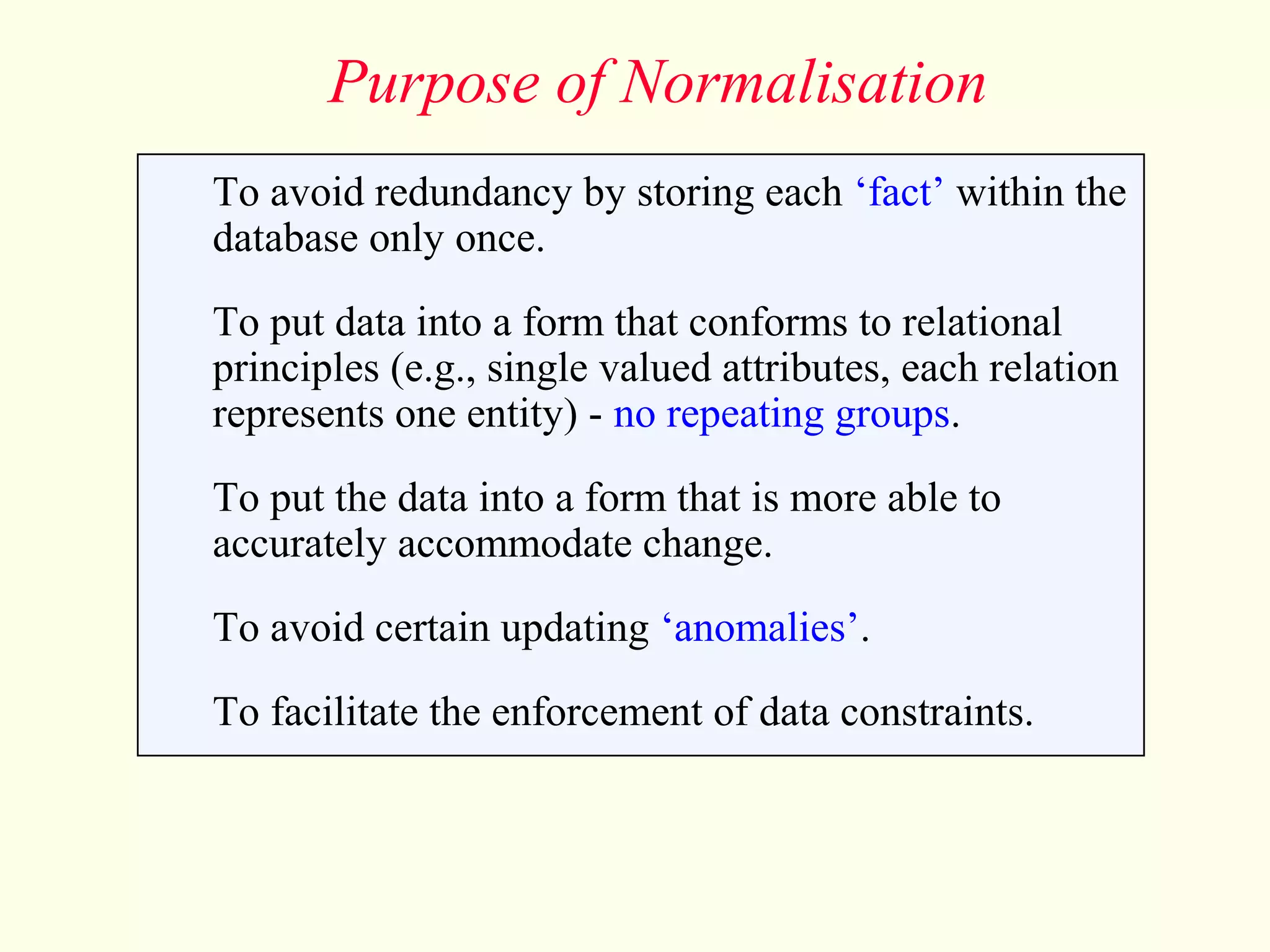 Normalisation | PPT