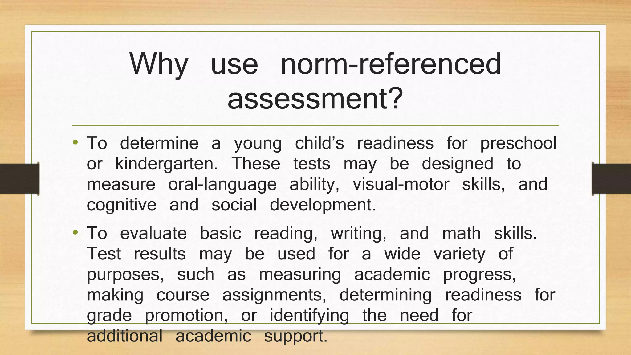 Norm referenced assessment | PPTX
