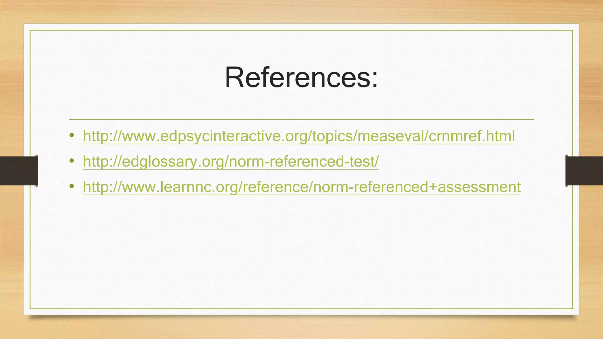 Norm referenced assessment | PPTX