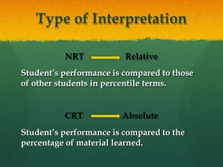Norm referenced & criterion-referenced tests | PPT