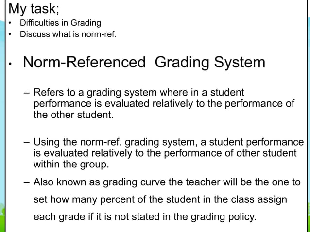 Norm referenced grading system | PPTX