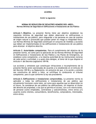 Norma de Reduccion de desastres CONRED | PDF