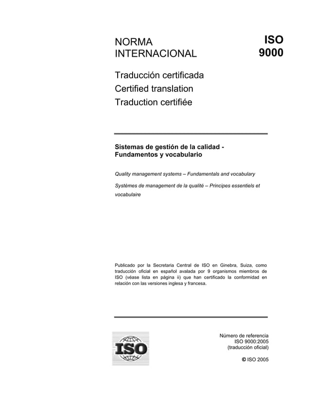 Norma iso-9000-2005-vocabulario | PDF