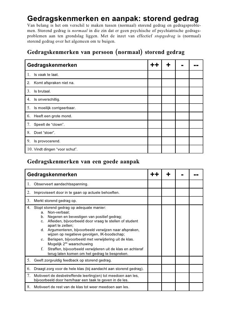 (Normaal) storend gedrag - gedragskenmerken en aanpak