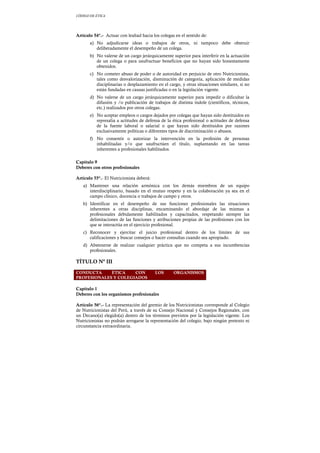 Norma codigo etica_colegio_nutricionistas_2010 | PDF