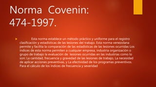 Norma covenin 474 | PPTX