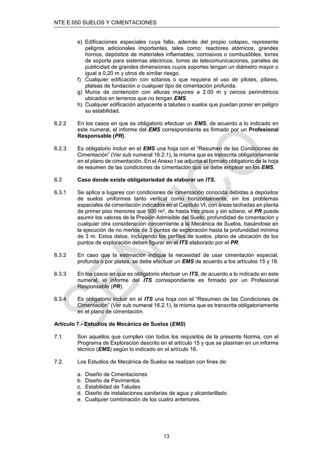Norma e.050 suelos y cimentaciones | PDF | Civil Engineering Industry | Industries