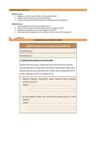 Modul Ajar Pendidikan Pancasila (Norma, Hak dan Kewajiban) | DOCX