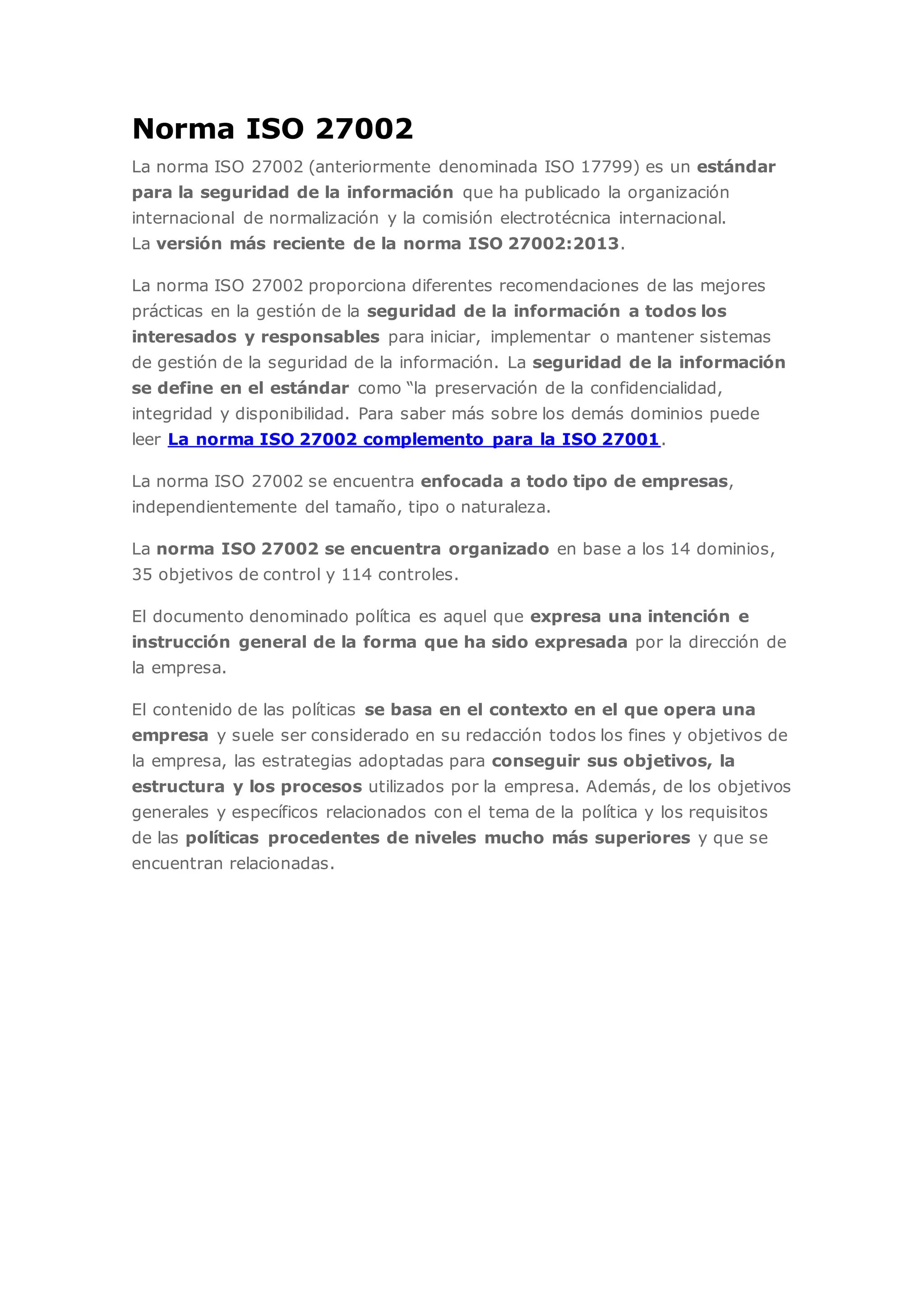 Norma iso 27002 | PDF