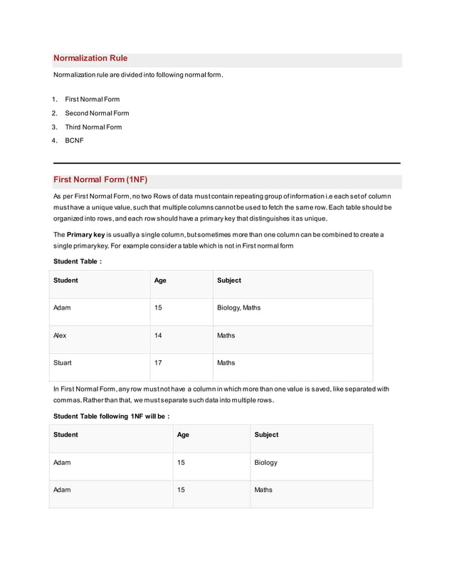 Normalization | PDF