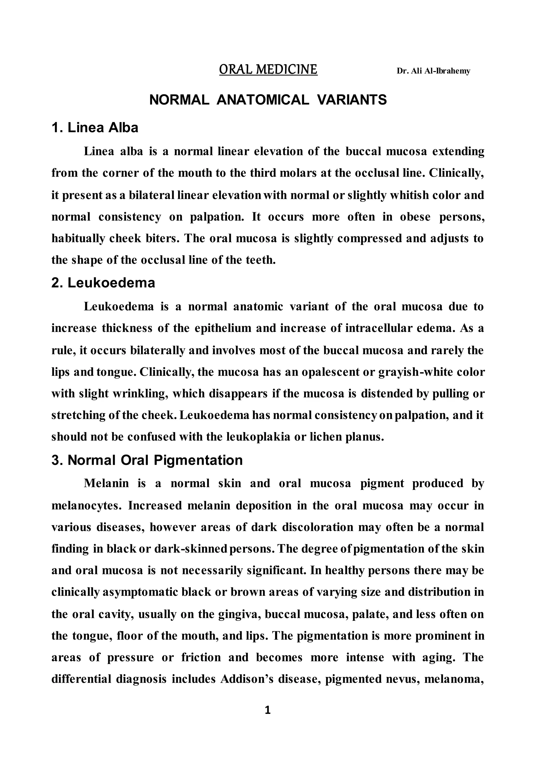 K-oral.m-Normal anatomical-variants | DOCX | Dental Health | Diseases ...