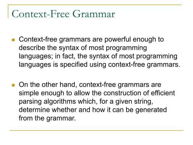 Normal Forms For Context Free Grammars Ppt