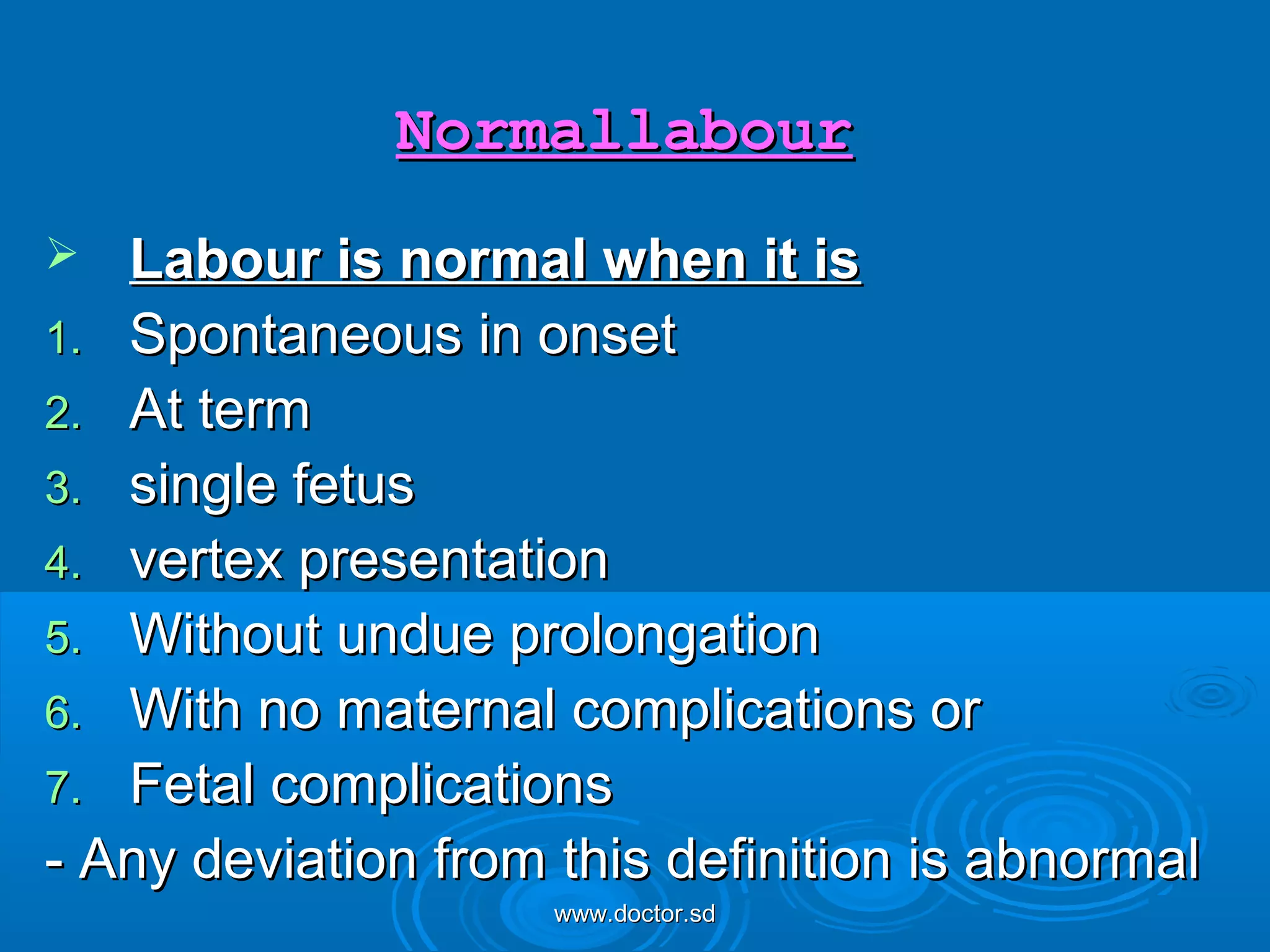 Normal labour | PPT