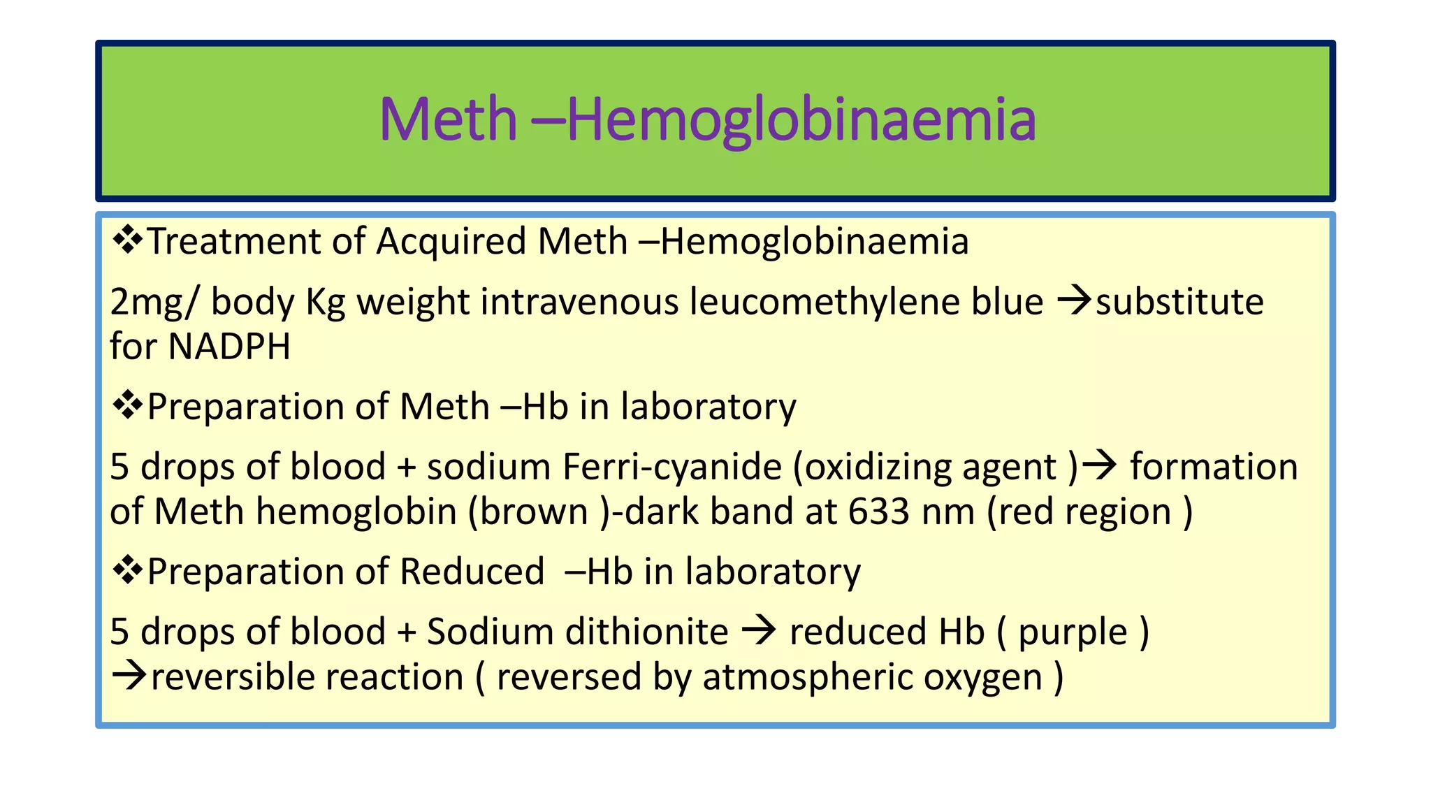 Normal & abnormal hemoglobin derivatives | PDF