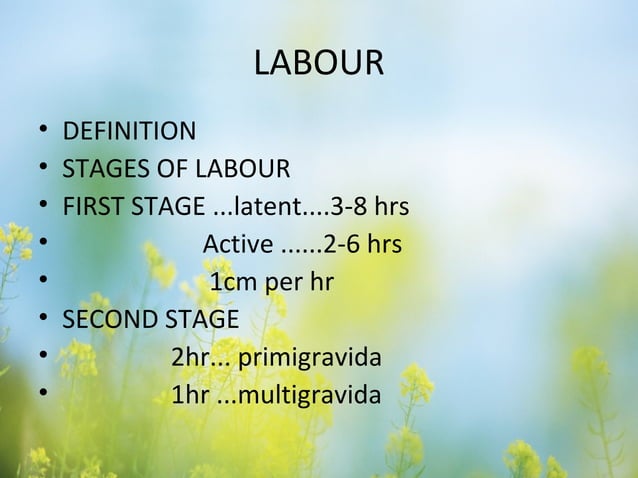 Normal and abnormal labour | PPT