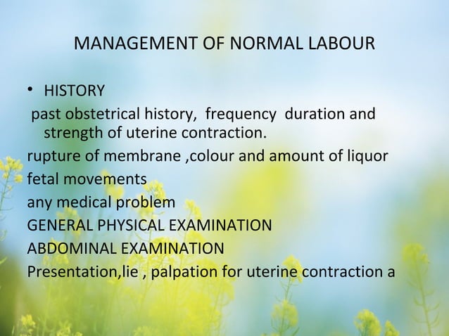 Normal and abnormal labour | PPT