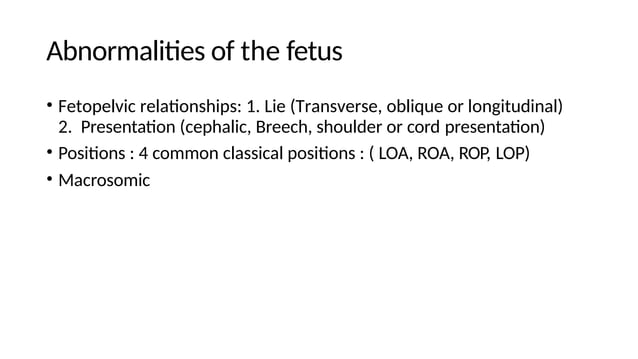 Normal and abnormal labour+ctg.pptx obst | PPTX | Pregnancy ...