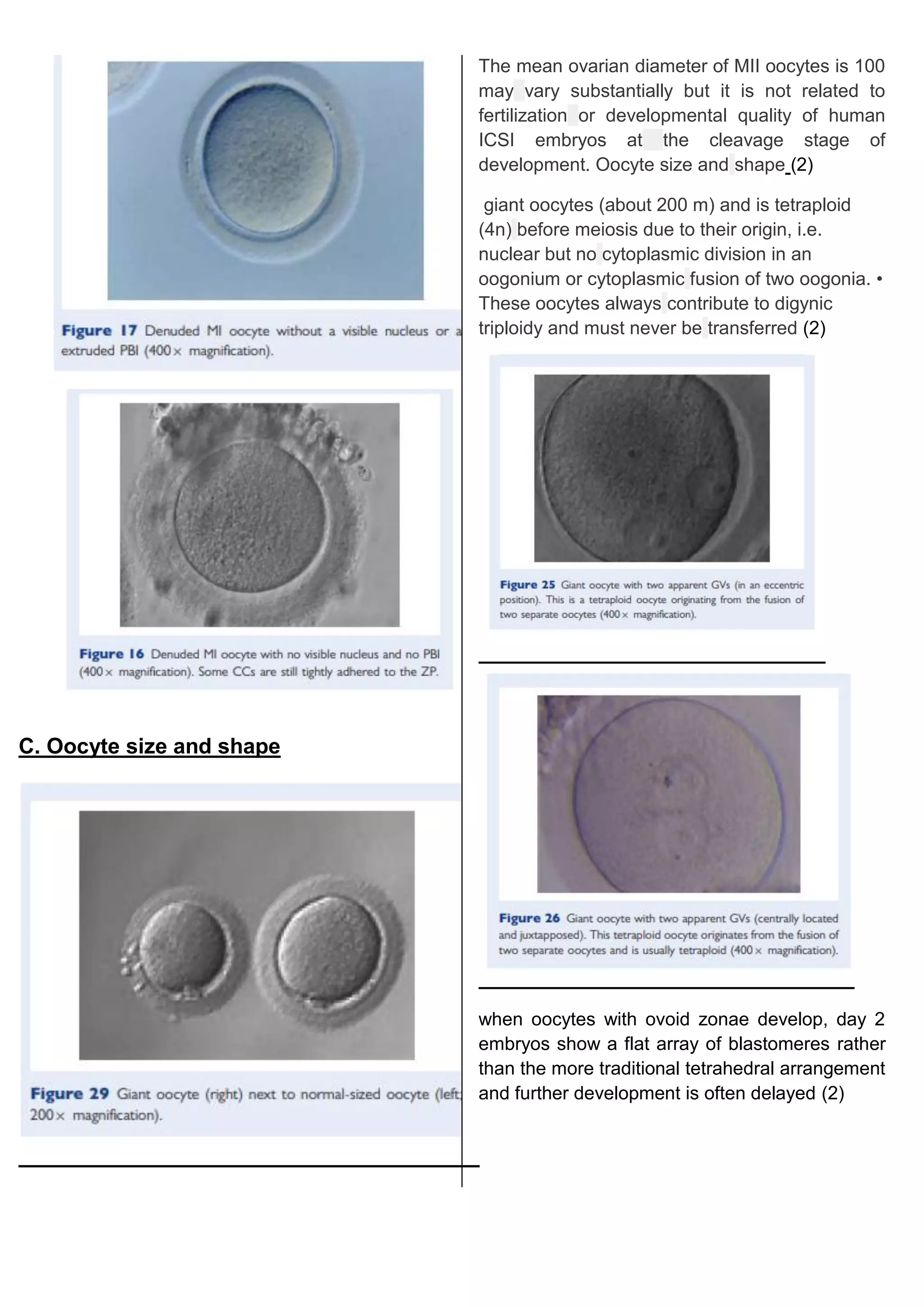 Normal and abnormal oocyte morphology | PDF