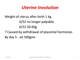 Normal and abnormal puerperium by Dr Yin Moe | PPTX | Pregnancy ...